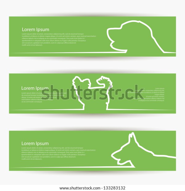 Dog Banners Vector Illustration: vector de stock (libre de regalías ...
