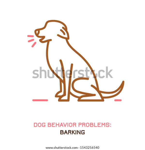 Dog Behavior Problem Icon Domestic Animal Stock Vector (Royalty Free ...