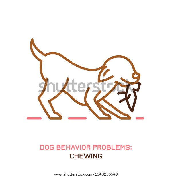 Dog Behavior Problem Icon Domestic Animal Stock Vector (Royalty Free ...