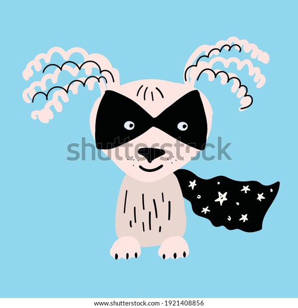 Dog Black Mask Raincoat Character Animal Stock Vector (Royalty Free ...