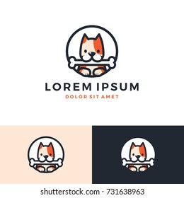 Dog Bone Circle Emblem Logo Template Stock Vector (Royalty Free) 731638963