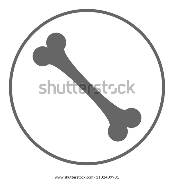 Dog Bone Circle Vector Icon Stock Vector (Royalty Free) 1102409981 ...
