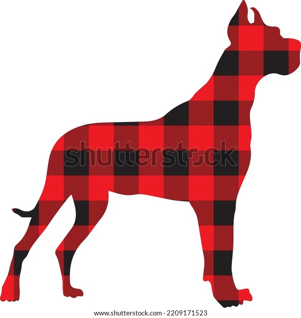 Dog Buffalo Plaid Pattern Red Vector Stock Vector (Royalty Free ...