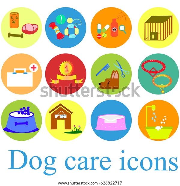 Dog Care Icon Set Stock Vector (Royalty Free) 626822717 | Shutterstock