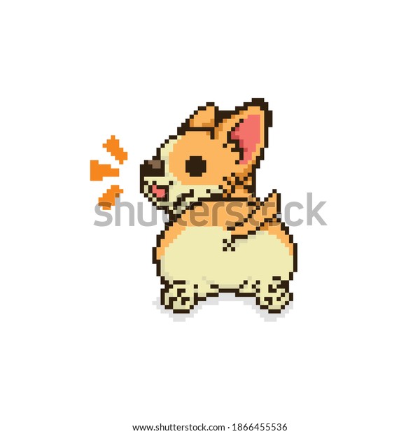 Dog Cartoon Vector 8 Bit Isolated Stock Vector (Royalty Free ...