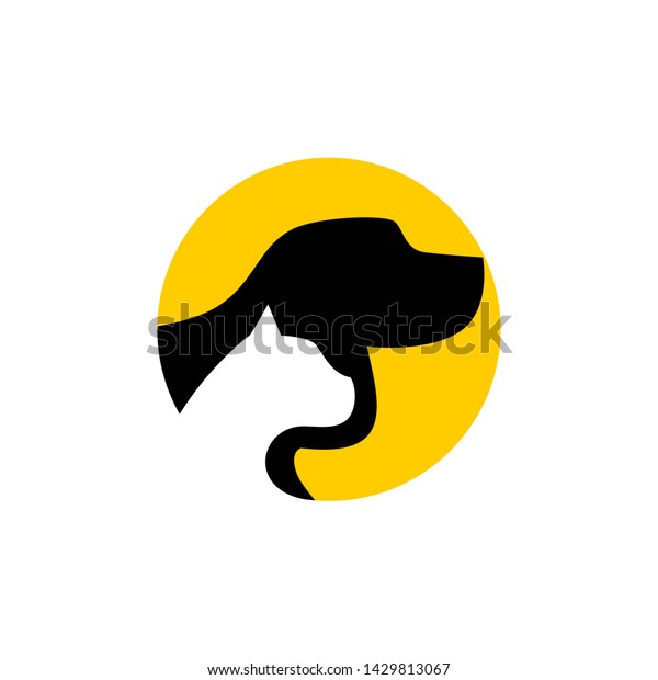 Dog Cat Head Logo Symbol Stock Vector (Royalty Free) 1429813067 ...