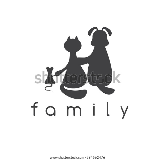 Dog Cat Mouse Hugging Love Vector Stock Vector (Royalty Free) 394562476 ...