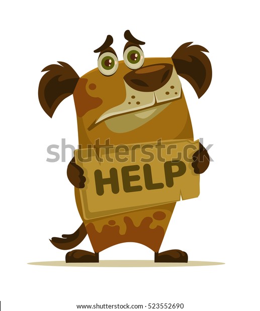 Dog Character Need Home Help Vector Stock Vector (Royalty Free ...