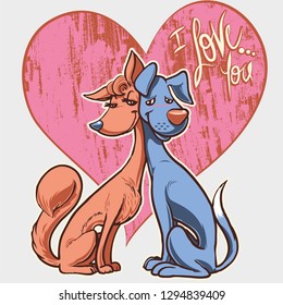 Dog Couple Love Stock Vector (Royalty Free) 1294839409 | Shutterstock