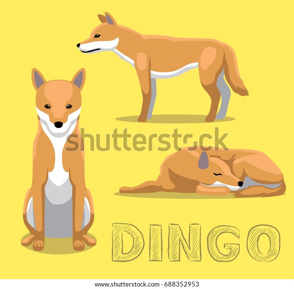 도그 딩고 카툰 벡터 그림 스톡 벡터(로열티 프리) 688352953