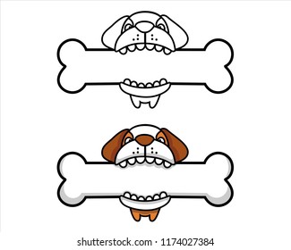 Dog Eating Bone Cartoon Vector Stock Vector (Royalty Free) 1174027384 ...