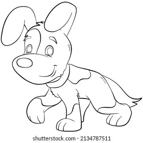 Dog Element Coloring Page Cartoon Style Stock Vector (Royalty Free ...