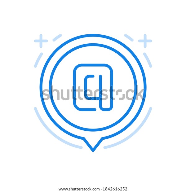 Dog Email Symbol Vector Line Icon Stock Vector (Royalty Free ...