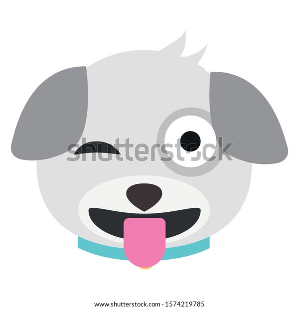 Dog Emoji Vector Isolated On White : image vectorielle de stock (libre ...