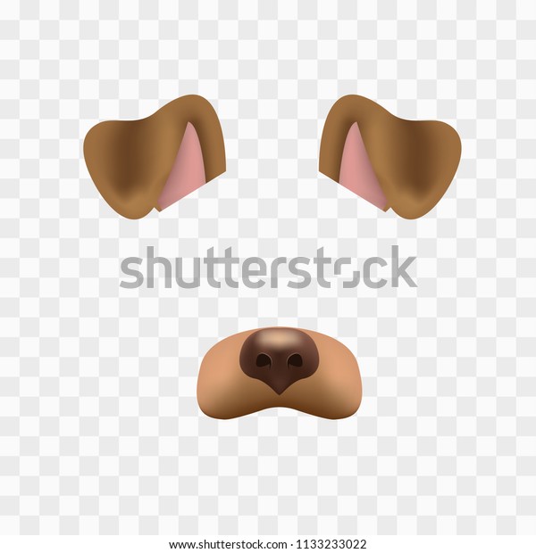 Dog face mask for video chat isolated on checkered background. Animal ...