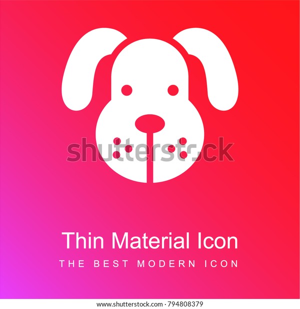 Dog Face Red Pink Gradient Material Stock Vector (Royalty Free ...