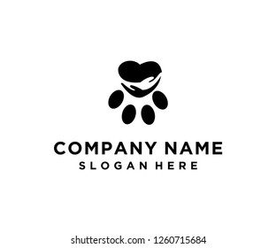 Dog Foot Logo: vector de stock (libre de regalías) 1260715684 ...