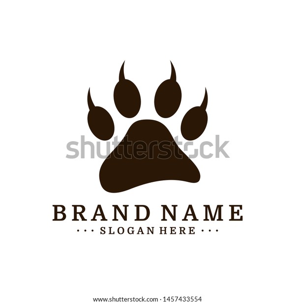 Dog Foot Logo Design Vector Template Stock Vector (Royalty Free ...