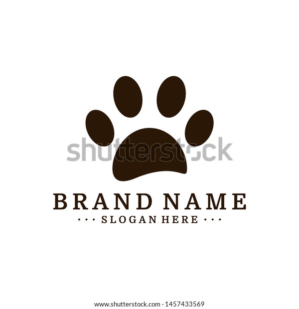Dog Foot Logo Design Vector Template Stock Vector (Royalty Free ...