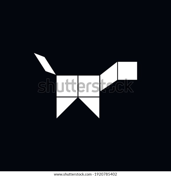 Dog Geometry Shapes On Black Background Stock Vector (Royalty Free ...