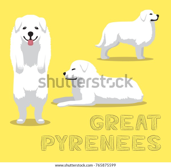 Dog Great Pyrenees Cartoon Vector Illustration 스톡 벡터(로열티 프리) 765875599