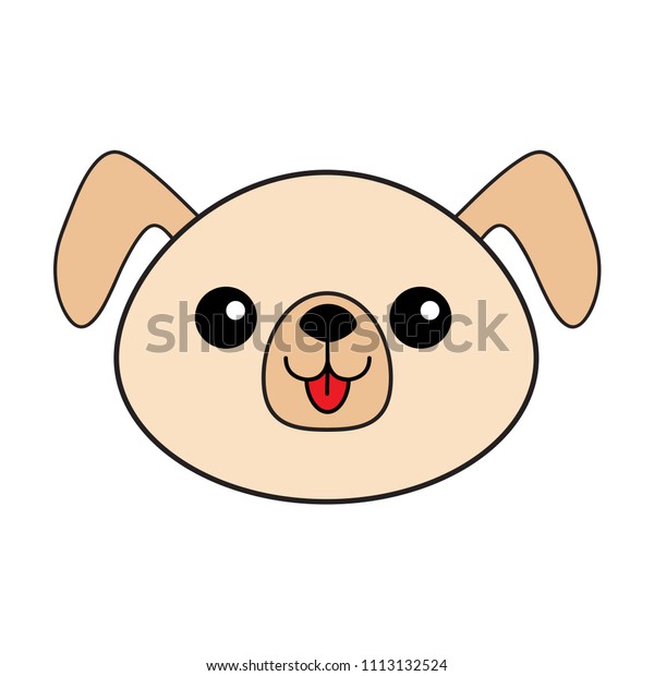 Dog Happy Round Face Head Icon Stock Vector (Royalty Free) 1113132524