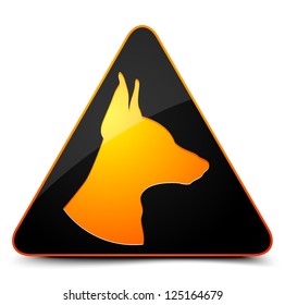 Dog Hazard Sign Stock Vector (Royalty Free) 125164679 | Shutterstock