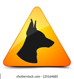 Dog Hazard Sign: vector de stock (libre de regalías) 125164685