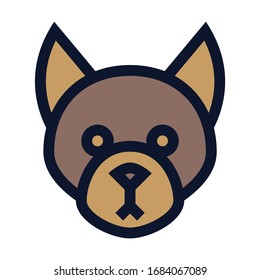 Dog Head Simple Vector Color Icon Stock Vector (Royalty Free ...