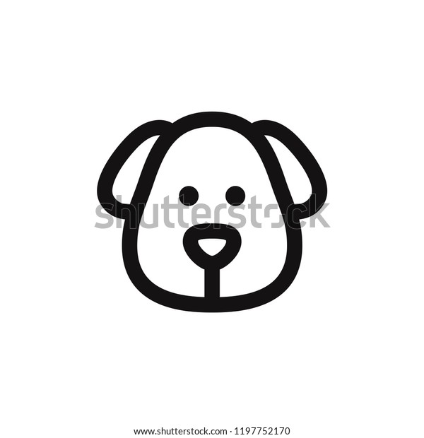 Dog Head Vector Icon Animalpet Symbol Stock Vector (Royalty Free ...