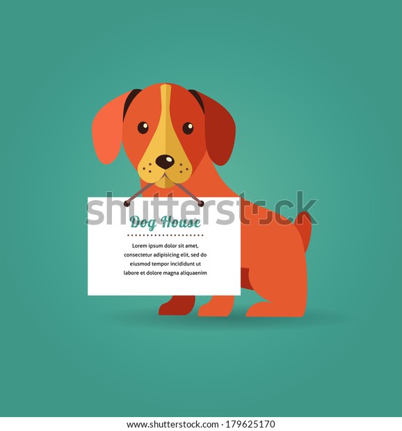 Dog Holding Sign Vector Set Icons Stock Vector (Royalty Free) 179625170 ...