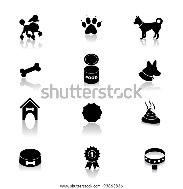 Dog Icon Symbol Set Eps 8 Stock Vector (Royalty Free) 93863836 ...
