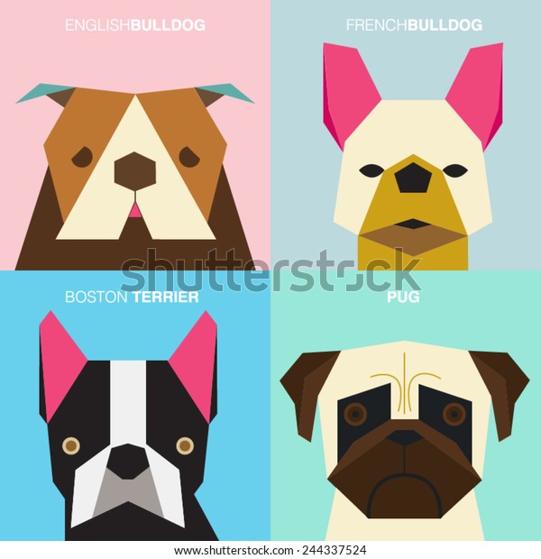 Dog Illustrations Drew Simple Shapes Stock Vector (Royalty Free ...