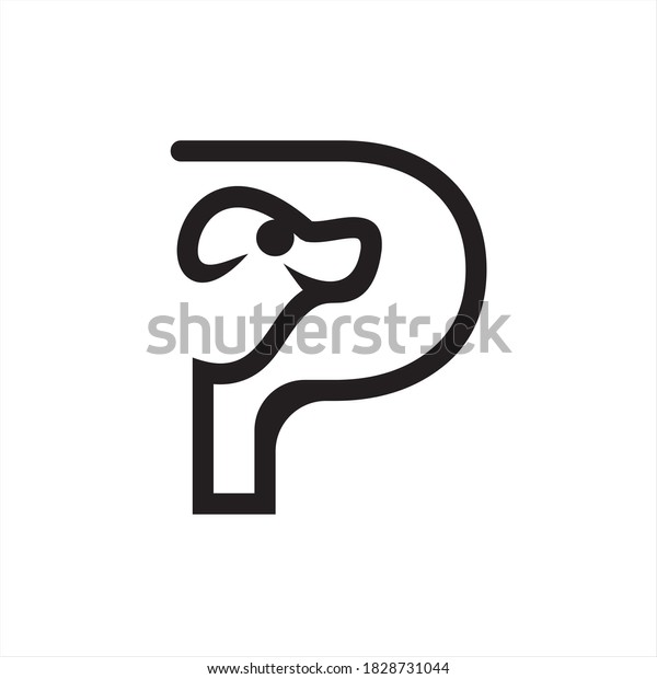 Dog Letter P Vector Outline Design Stock Vector (Royalty Free ...