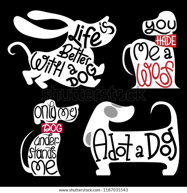 Dog Letter Set Vector Lettering Stock Vector (Royalty Free) 1187035543 ...