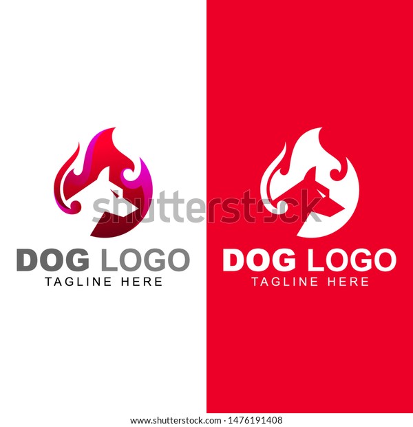 Dog Logo Fire Design Vector Labrador Stock Vector (Royalty Free ...