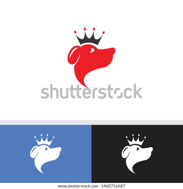 Dog Logo Vector Creative Wearing Crown Stock Vector (Royalty Free ...