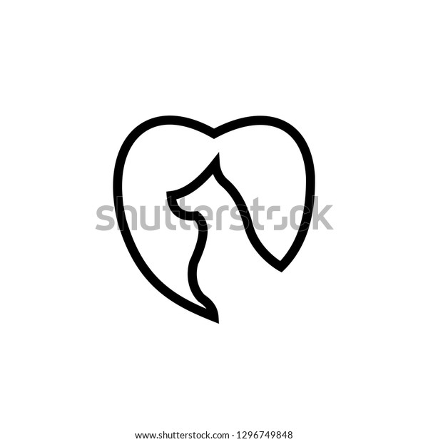 Dog Love Logo Icon Template Vector Stock Vector (Royalty Free ...
