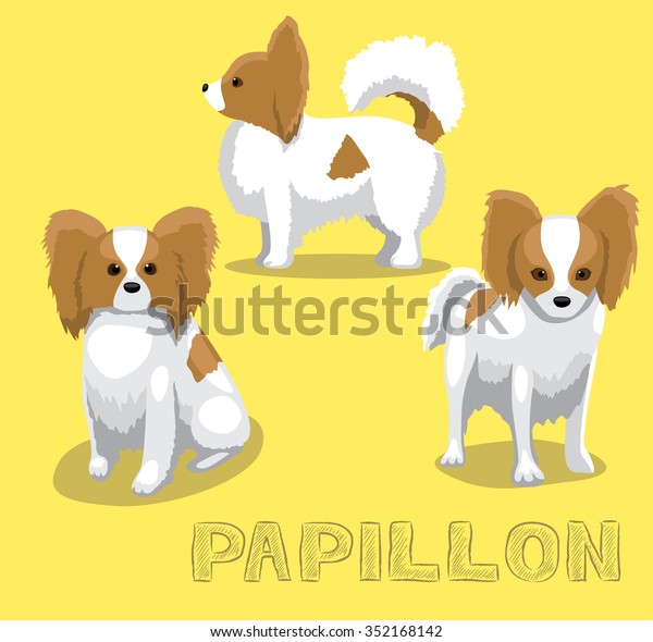 Dog Papillon Cartoon Vector Illustration 스톡 벡터(로열티 프리) 352168142 ...