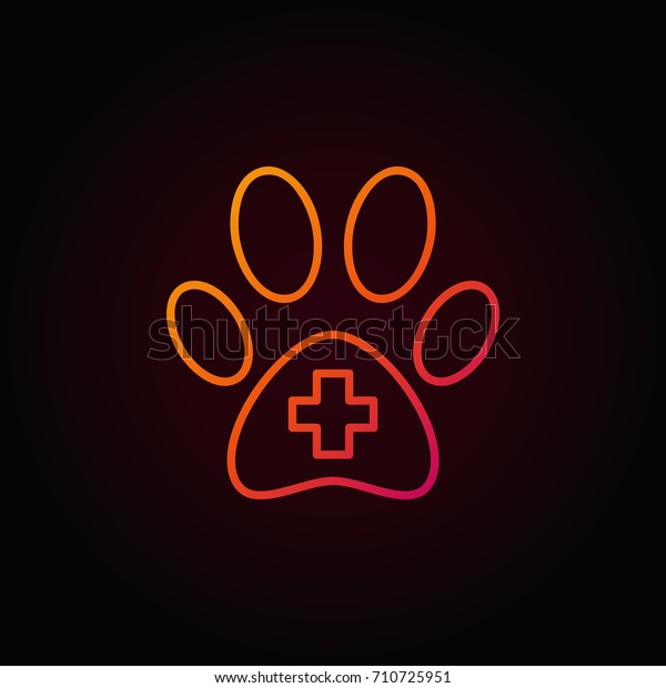 Dog Paw Cross Inside Red Icon Stock Vector (Royalty Free) 710725951 ...