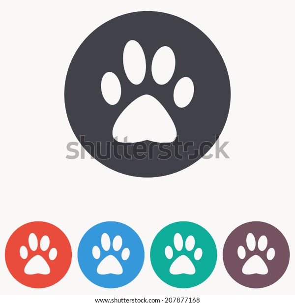 Dog Paw Icon Stock Vector (Royalty Free) 207877168 | Shutterstock