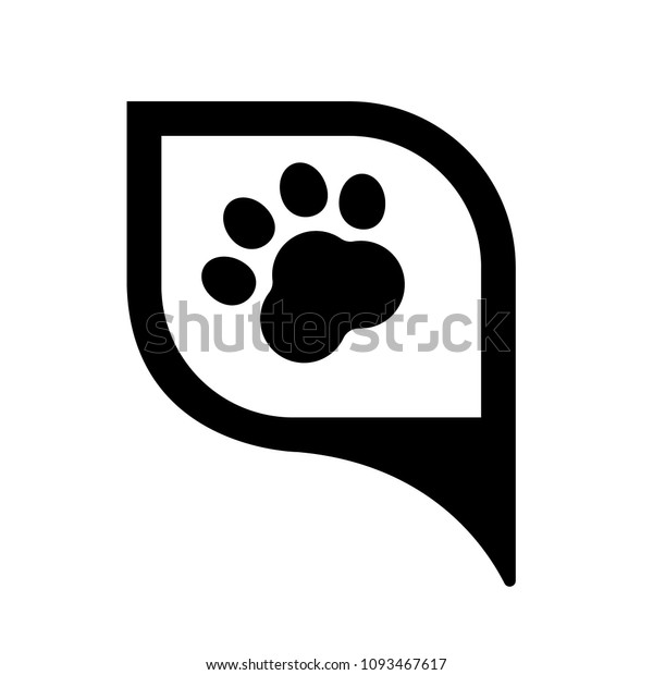 Dog Paw Map Point Sign Vector Stock Vector (Royalty Free) 1093467617 ...