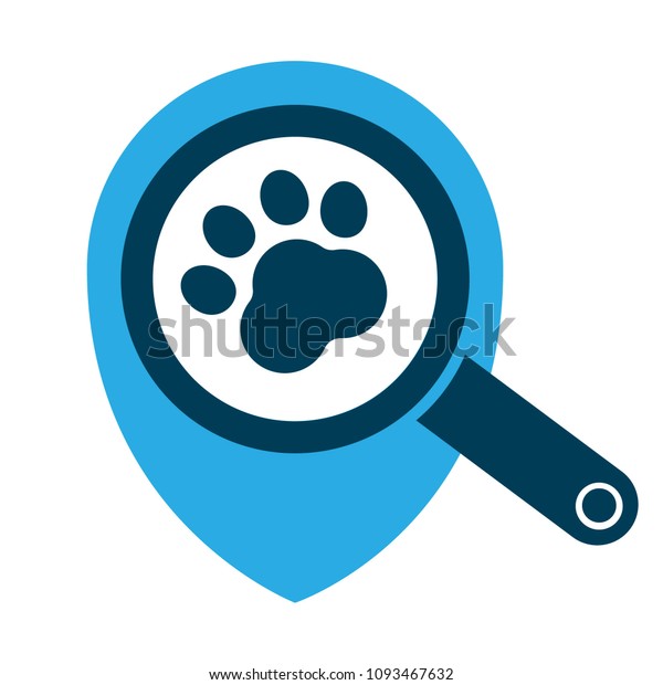 Dog Paw Map Point Sign Vector 스톡 벡터(로열티 프리) 1093467632 | Shutterstock