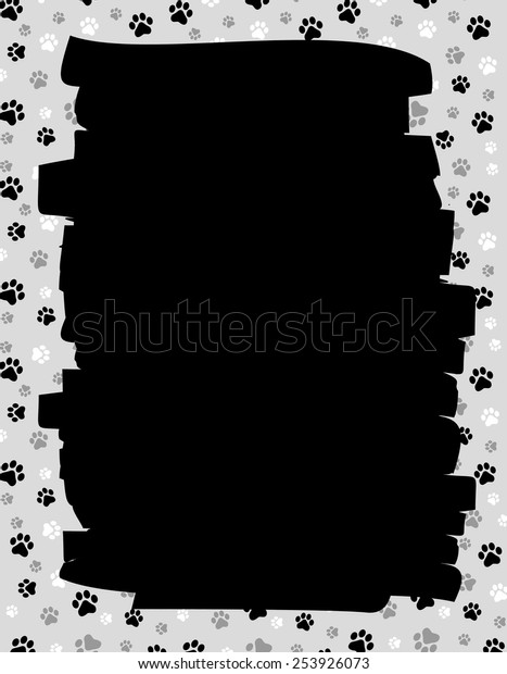 Dog Paw Print Border Frame Stock Vector (Royalty Free) 253926073 ...