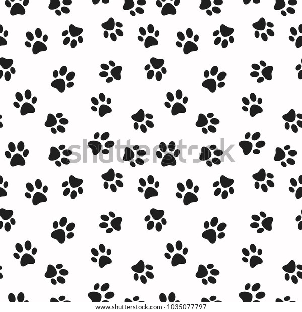 Dog Paw Print Vector Seamless Pattern: stockvector (rechtenvrij ...