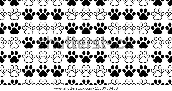 Dog Paw Seamless Pattern Footprint Vector Stock Vector (Royalty Free ...