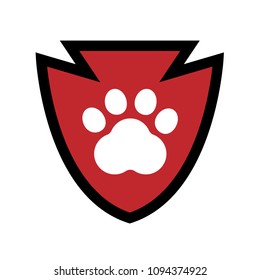 Dog Paw Shield Icon Vector Illustration Stock Vector (Royalty Free ...