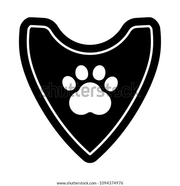 Dog Paw Shield Icon Vector Illustration Stock Vector (Royalty Free ...