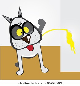 Dog Pee On Wall Vector Illustration: vector de stock (libre de regalías ...