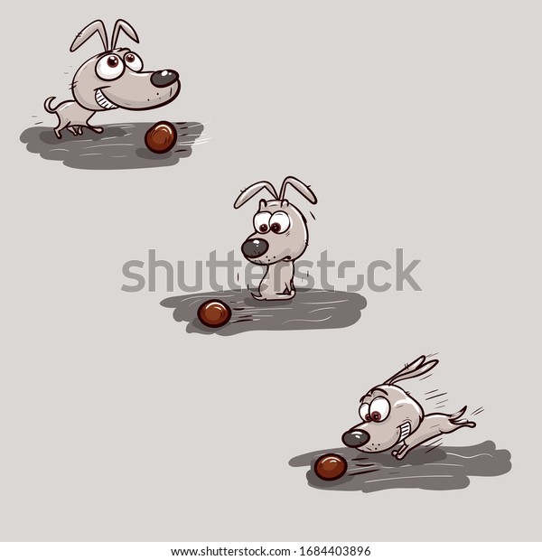 Dog Playing Ball Vector Illustration Cartoon Stock Vector (Royalty Free ...